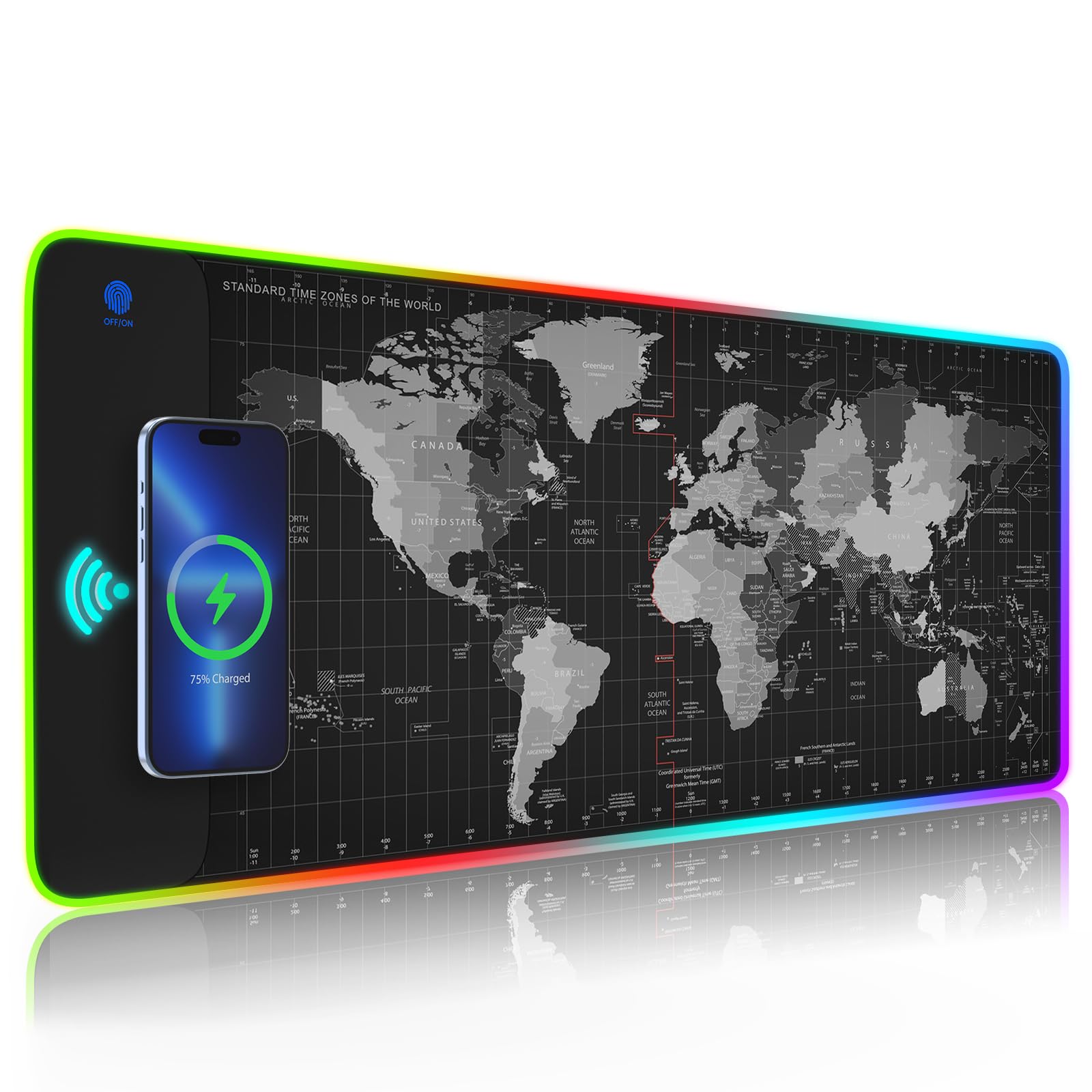 Snapklik.com : HAOCOO Wireless Charging RGB Gaming Mouse Pad 15W ...
