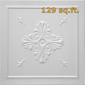 Styro Pro Styrofoam White Ceiling Tile to Cover Popcorn, pack of 48 ...