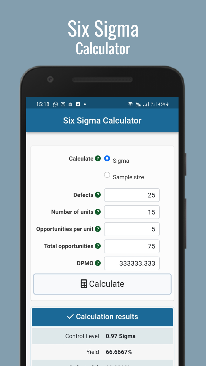 Six Sigma Calculator - App on Amazon Appstore