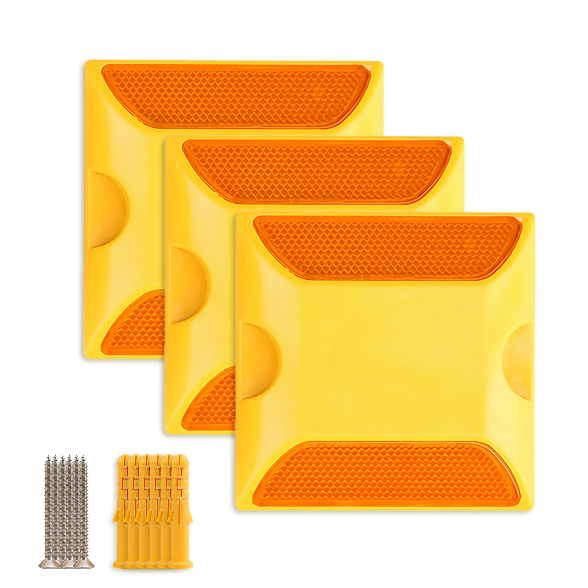 Amazon.com: OSTTRPO 3-Pack Road Reflectors with 3 Sets of Fixed ...