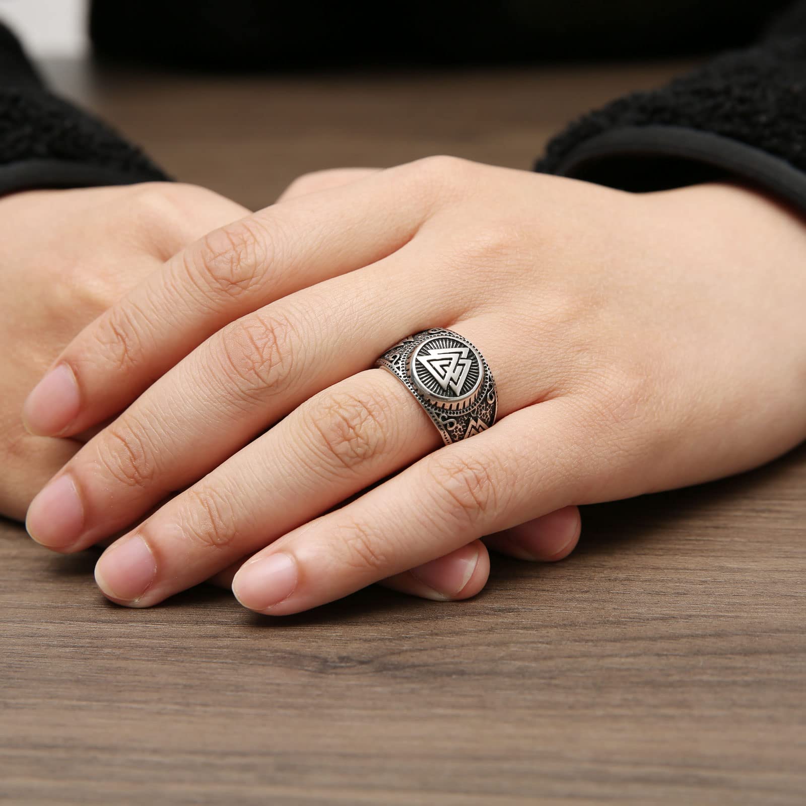 Snapklik.com : Norse Viking Valknut Ring For Men Stainless Steel ...