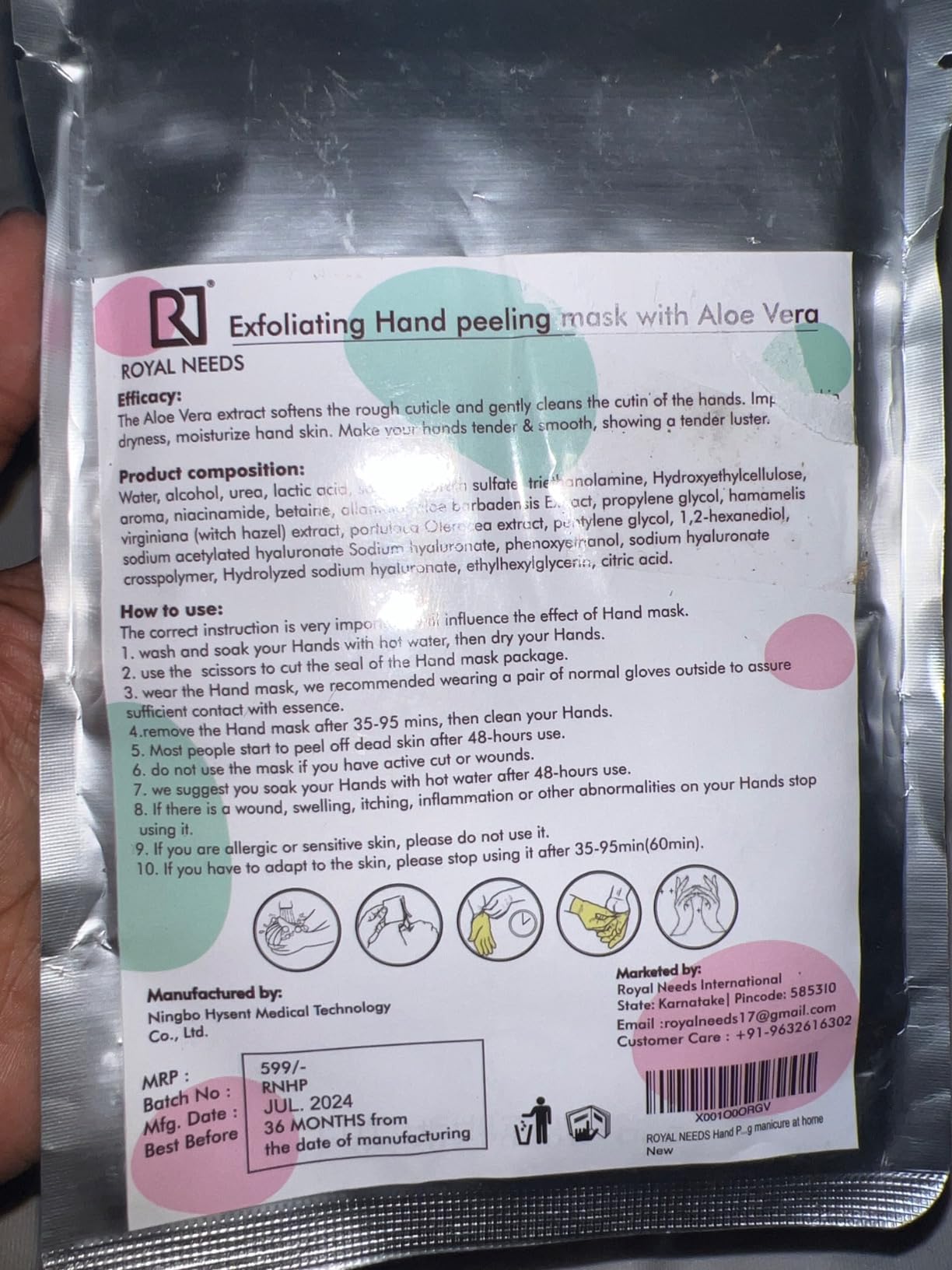 ROYAL NEEDS ; YOUR HIGHNESS Hand Peel Mask For Dead Skin Removal With ...