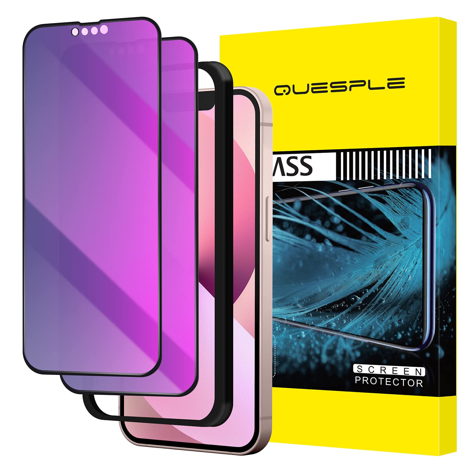 Amazon.com: QUESPLE [2 Pack] Purple Privacy Screen Protector for iPhone ...
