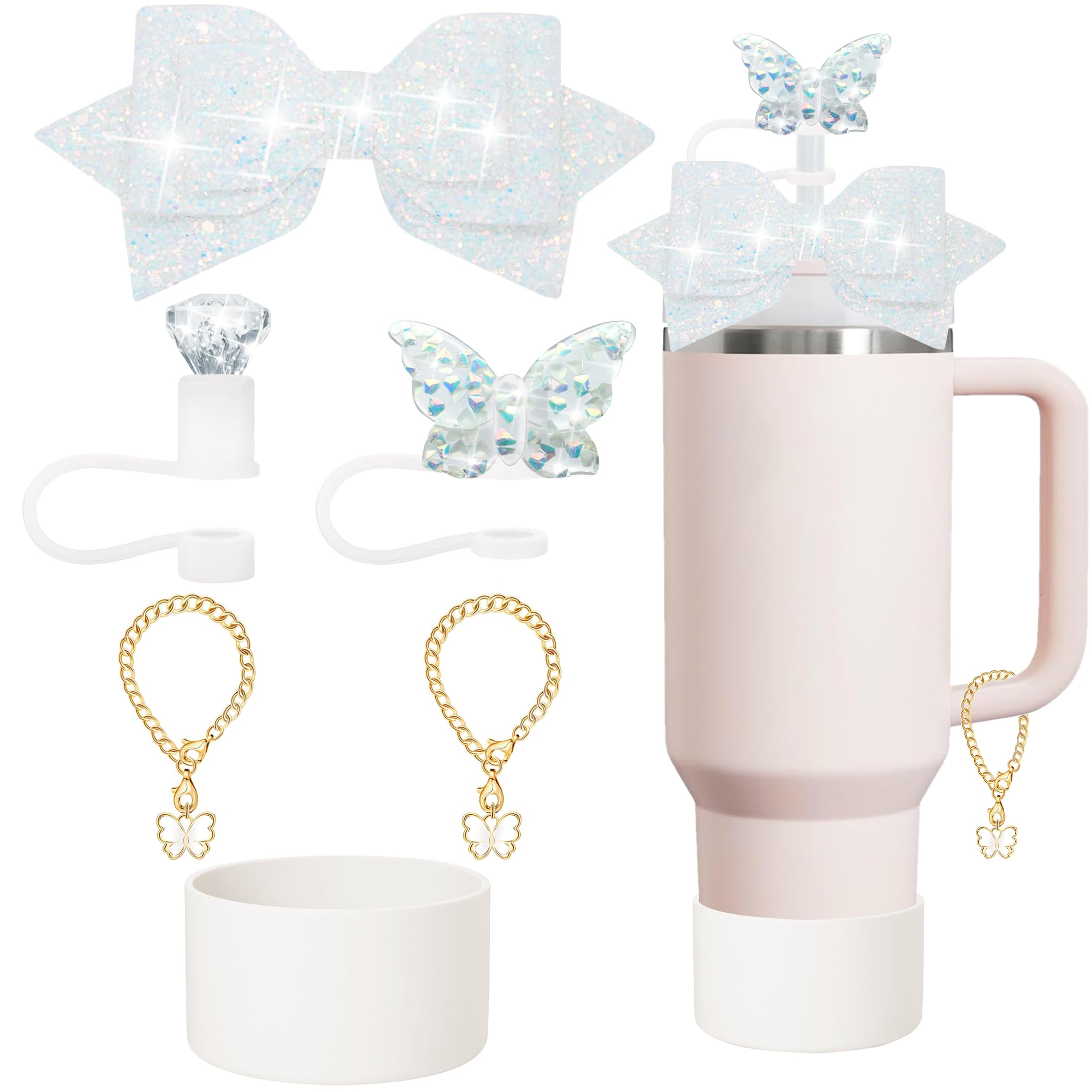 Amazon.com: XIANGYUAN Stanley Charm accessories,bow and diamond straw ...