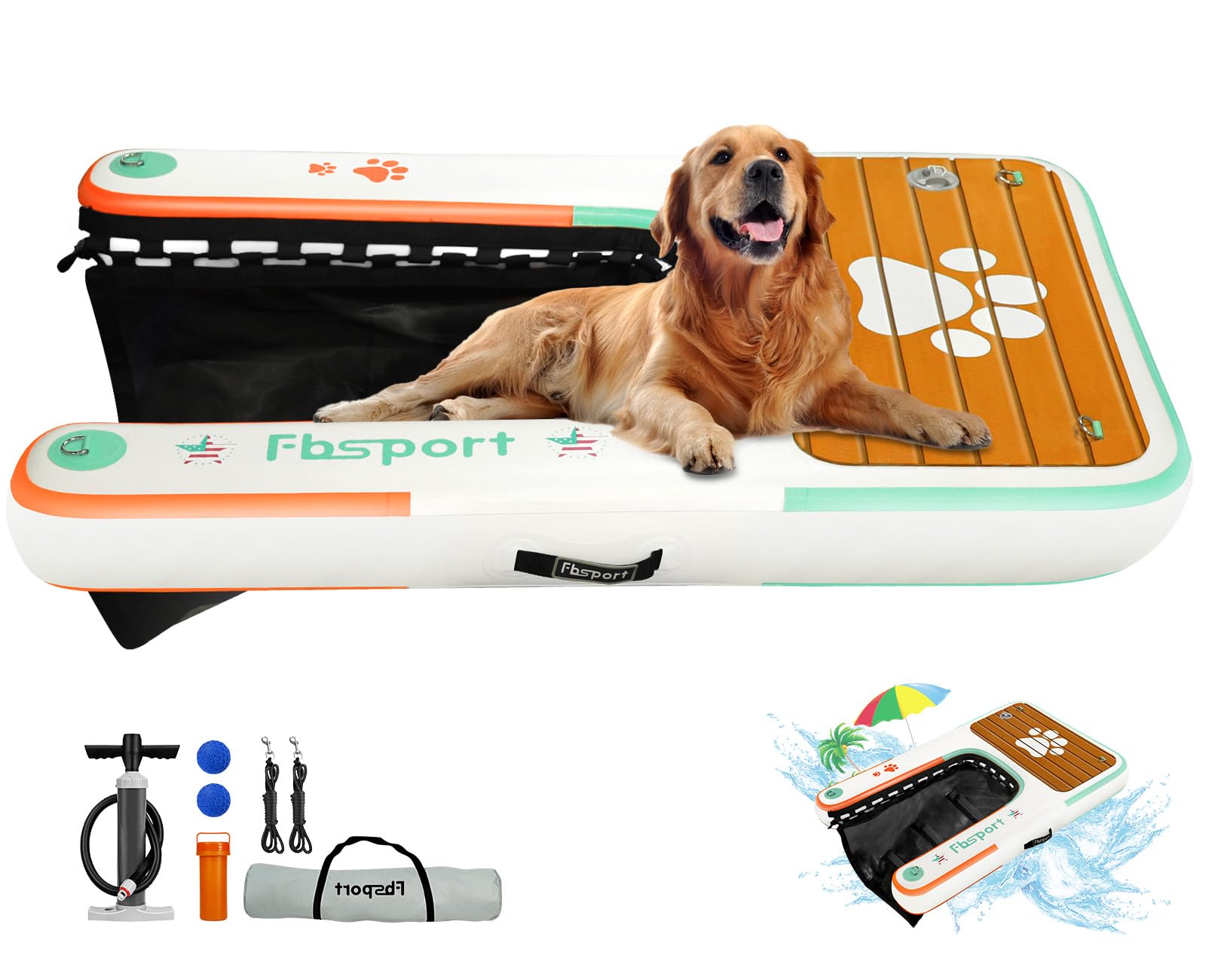 Snapklik.com : Inflatable Dog Pool Boat Ramp, Dog Dock Water Ramp ...