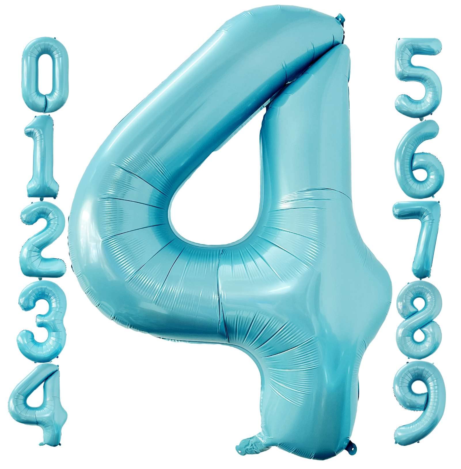 Amazon.com: 40 Inch Baby Blue Number 4 Balloon Large Size Jumbo Digit ...