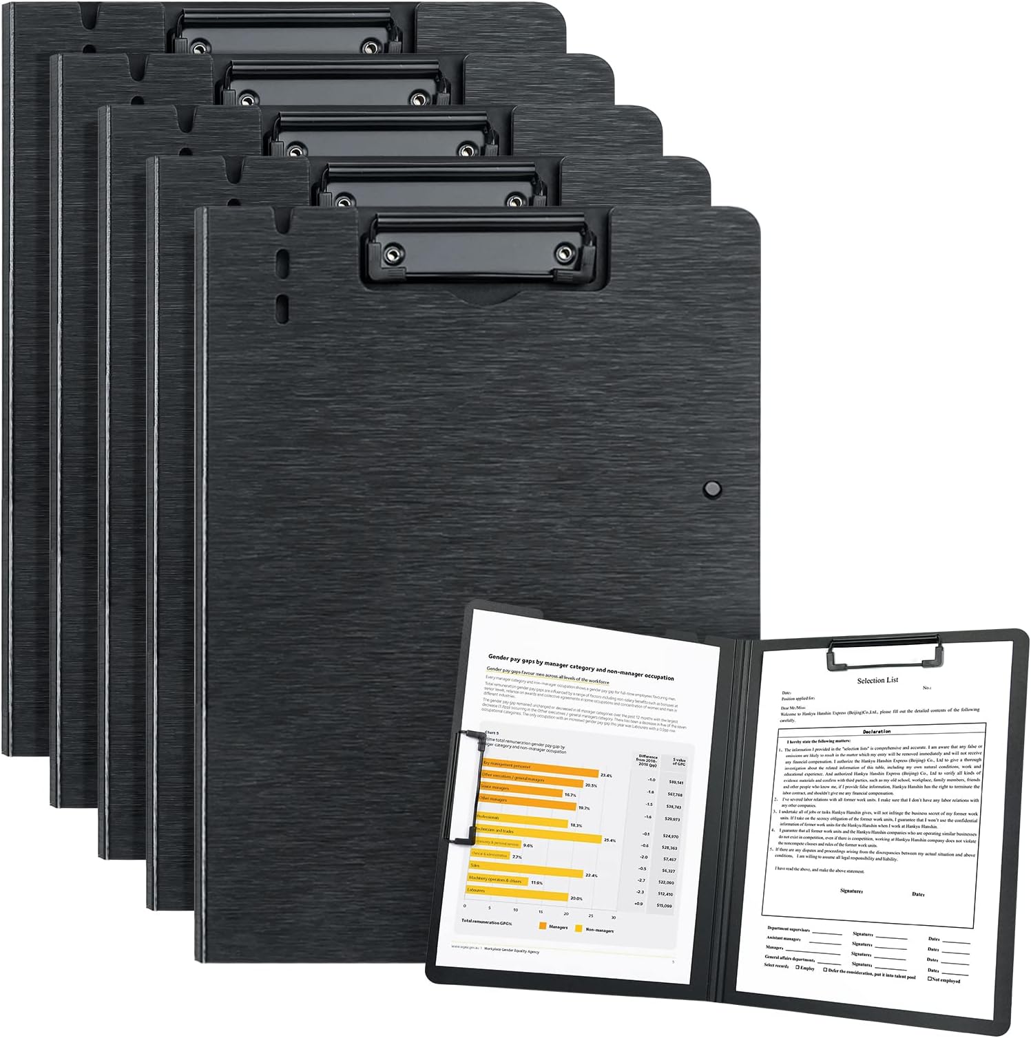 URbantin Lot de 5 Porte-Blocs à Rabat,Porte Bloc A4 Avec Pince,Porte ...