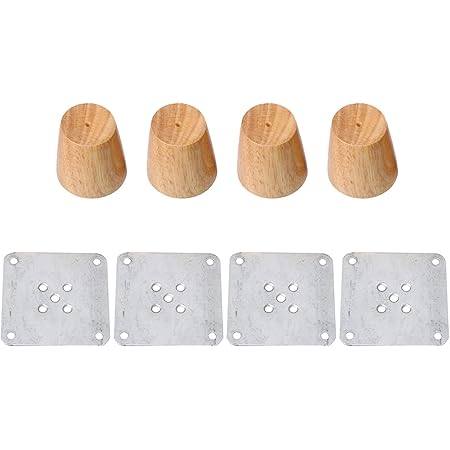 2 inch Solid Wood Furniture Legs, Btowin 4Pcs Modern Round Wooden Bun ...