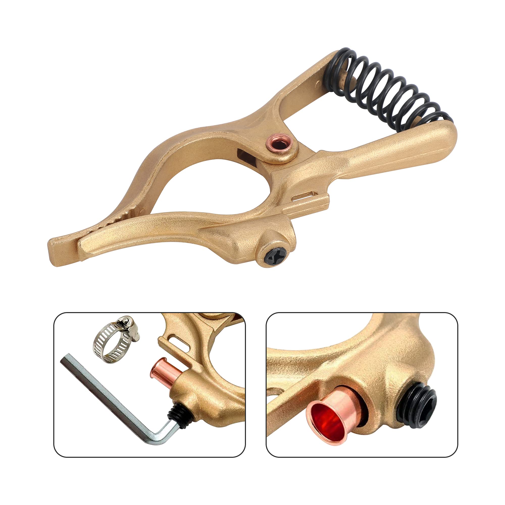 Snapklik.com : Hynade Brass T-Style Welding Ground Clamp 300-Amp Wide ...