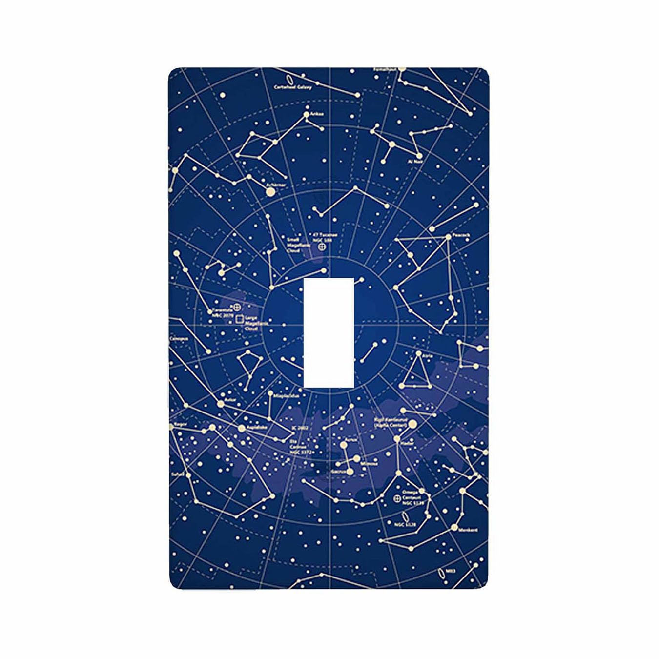 Moslion Star Map Constellation Single Toggle Wall Plate Navy Blue Gold ...