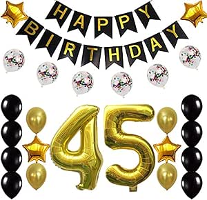 Amazon.com: 45th Birthday Decorations Party Supplies Happy 45th ...