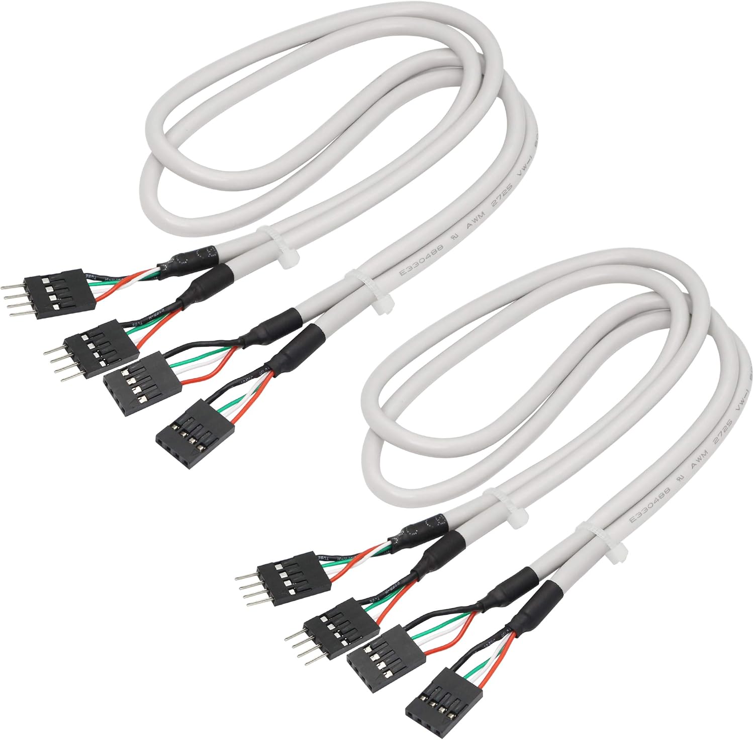 CERRXIAN 2.54mm Dupont 4 Pin Male to Female Jumper Wires 50cm 4P Pins 2 ...