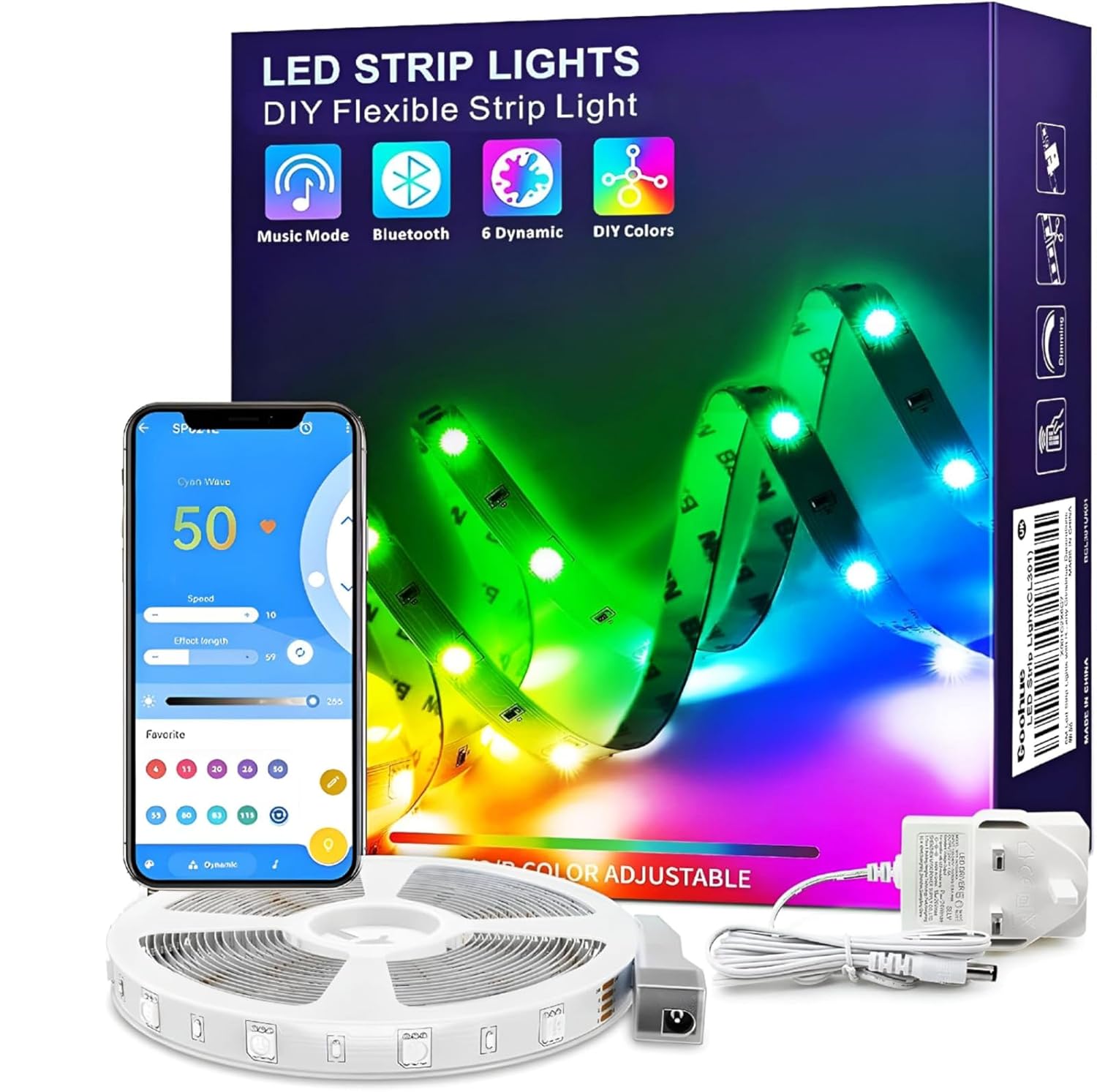Buy Illuminate Your Space with 5M Smart 5050 RGB LED Strip Lights! 16M ...