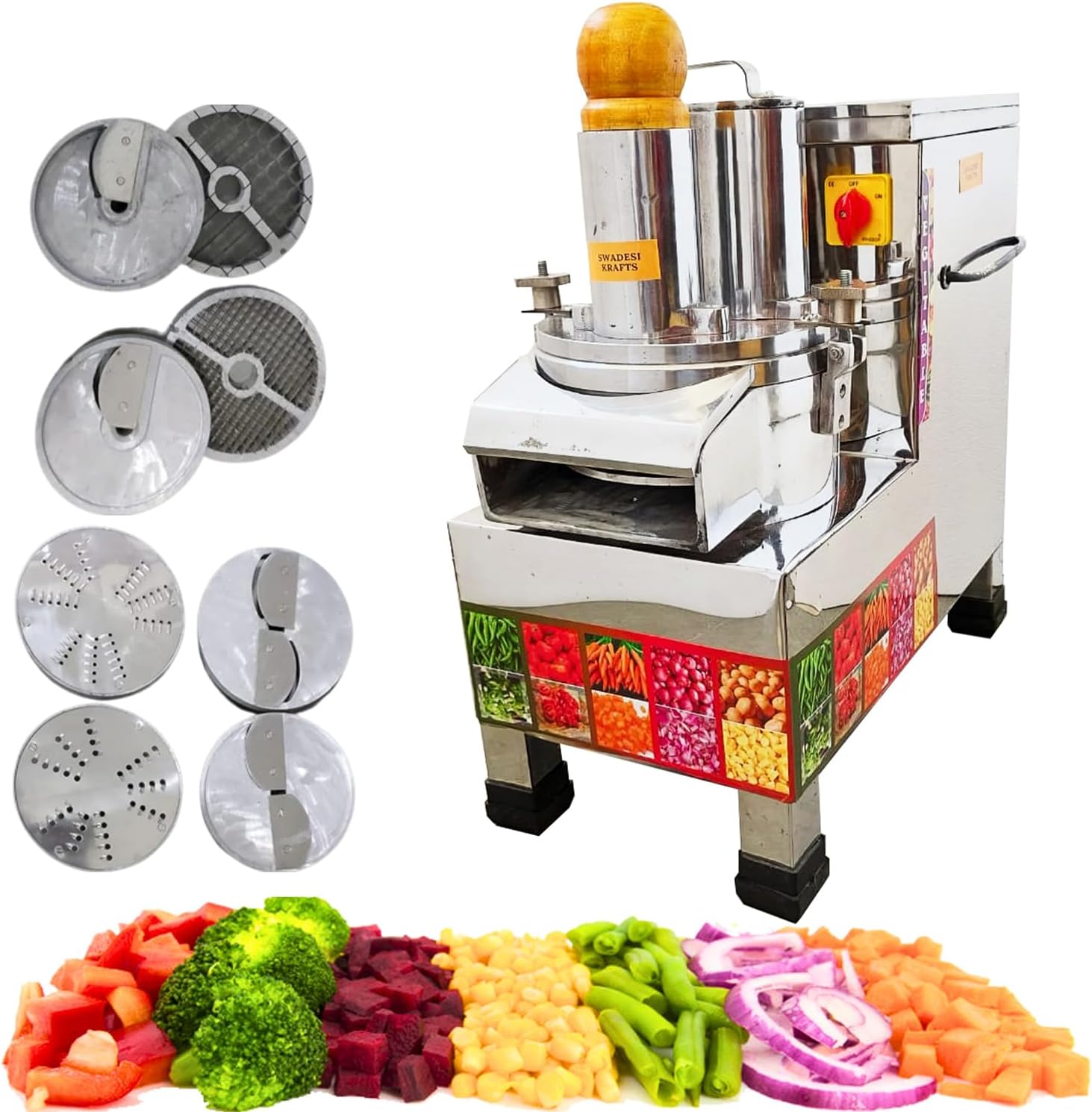 Swadesi Krafts Stainless Steel Automatic Vegetable Cutting Machine for ...