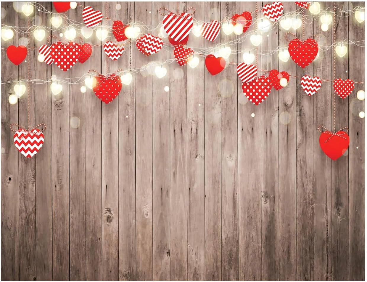 Amazon.com : YYNXSY Vintage Rustic Wood Photography Backdrops Red Love ...