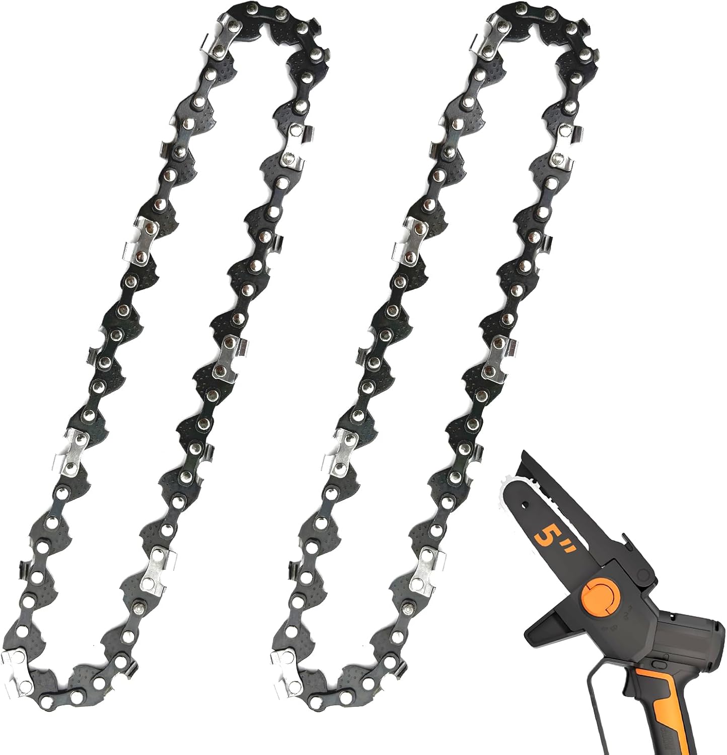 Amazon.com: 2 Pack 5 Inch Chainsaw Chain Low Kickback 5 Inch Chain Saw ...