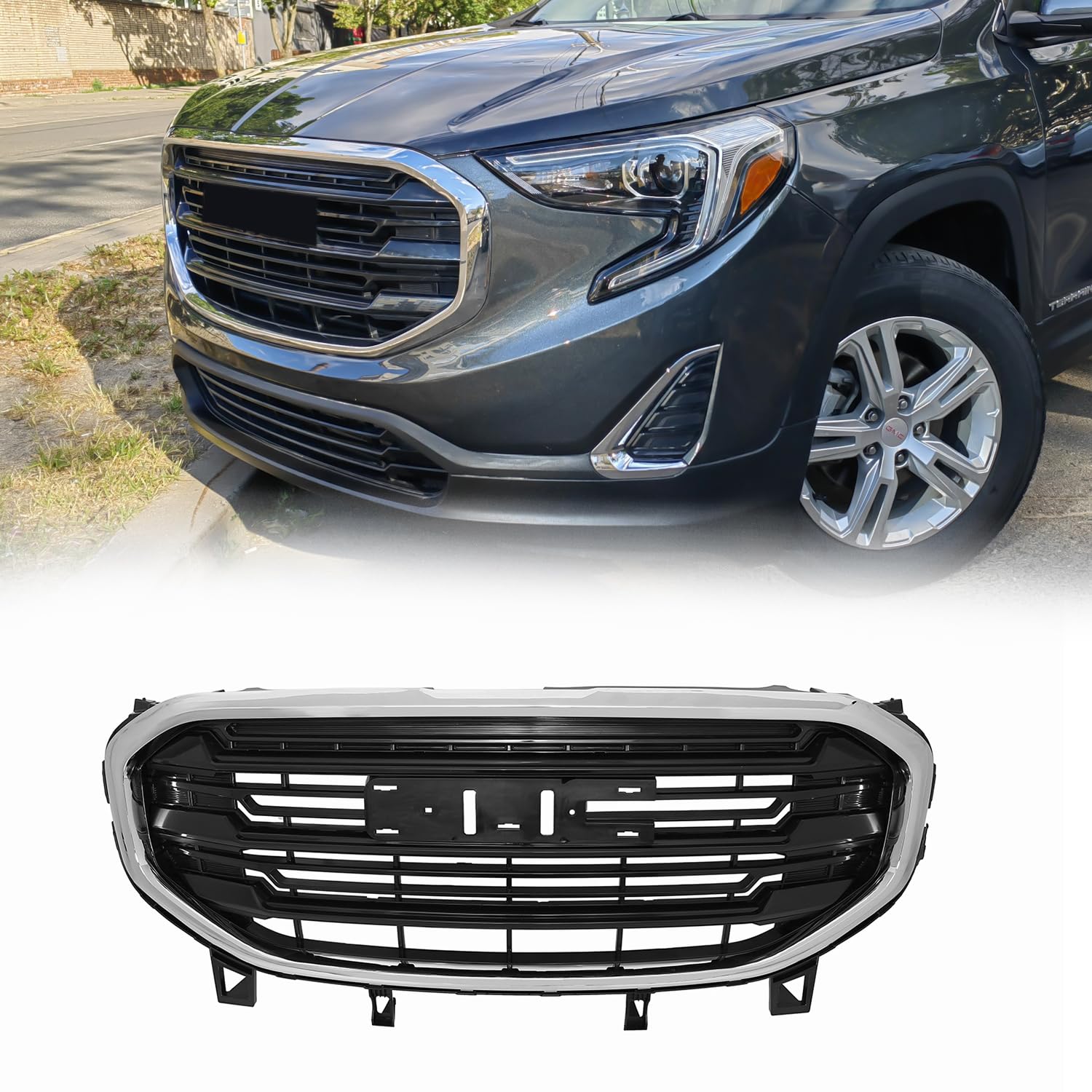 Amazon.com: KARPAL Front Bumper Upper Grille Assembly Chrome Center ...