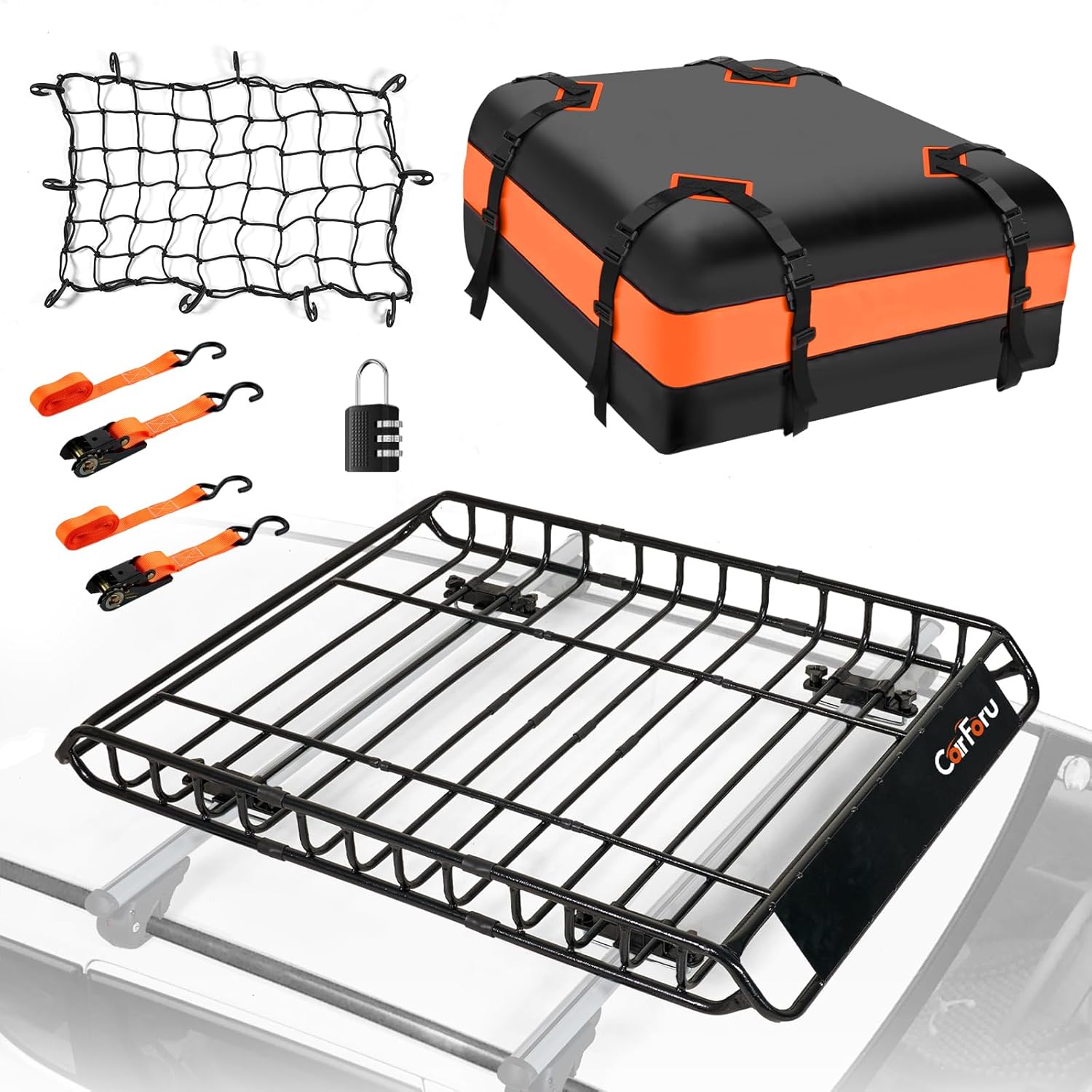 Amazon.com: Carforu Roof Rack Basket 54" X 36" X 5" 250LB Capacity ...