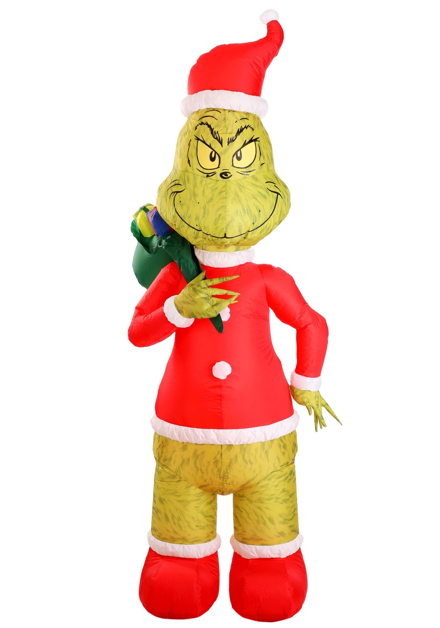 Amazon.com: Inflatable 8FT Large Santa Grinch Outdoor Decoration ...