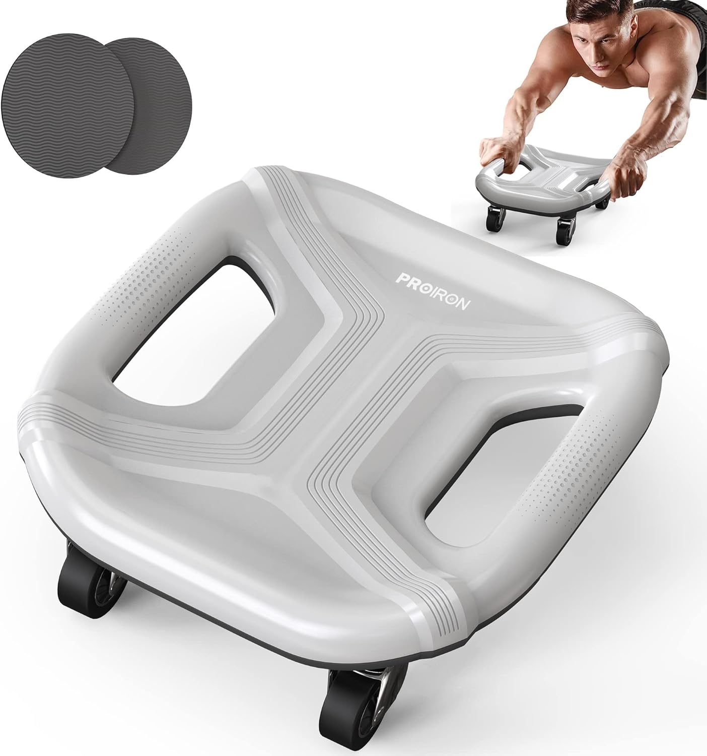 PROIRON Ab Roller Abdominal Slider Four-Wheel Ab Wheel Gliding Discs ...