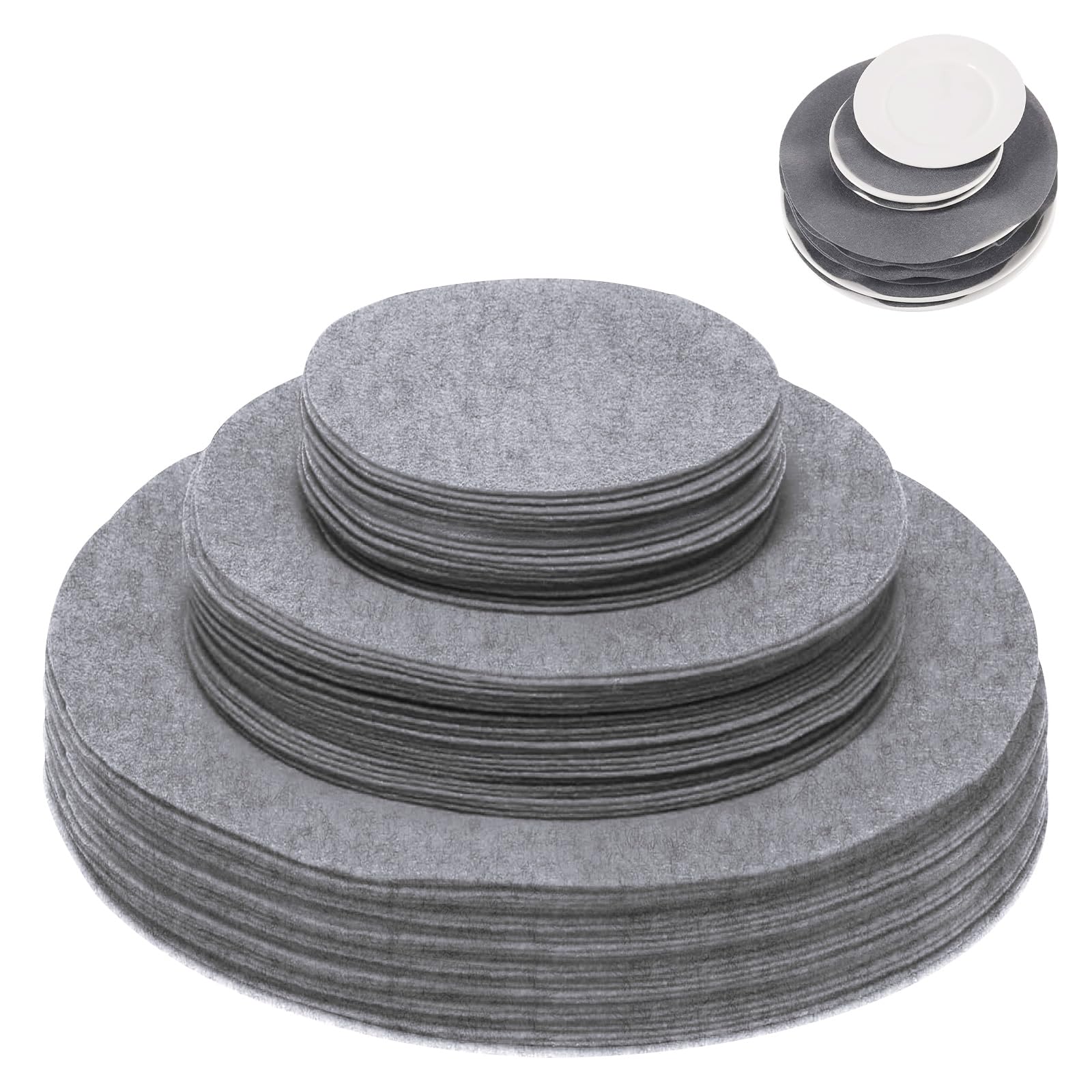 Amazon.com | Cskunxia 120Pcs Plate Separators Storage, Soft Felt Plate ...