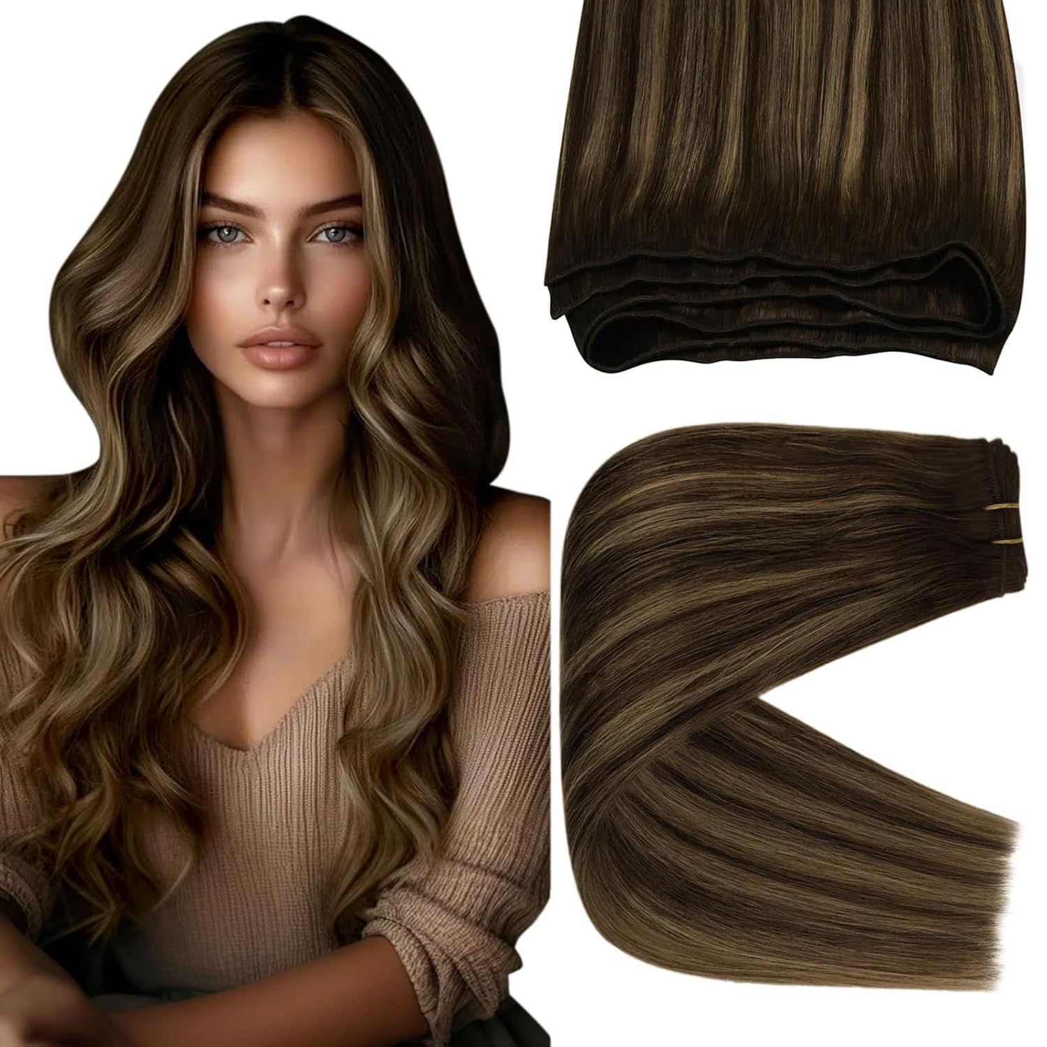 Amazon.com : Sunny Hair Weft Hair Extensions Sew in Ombre Hair ...