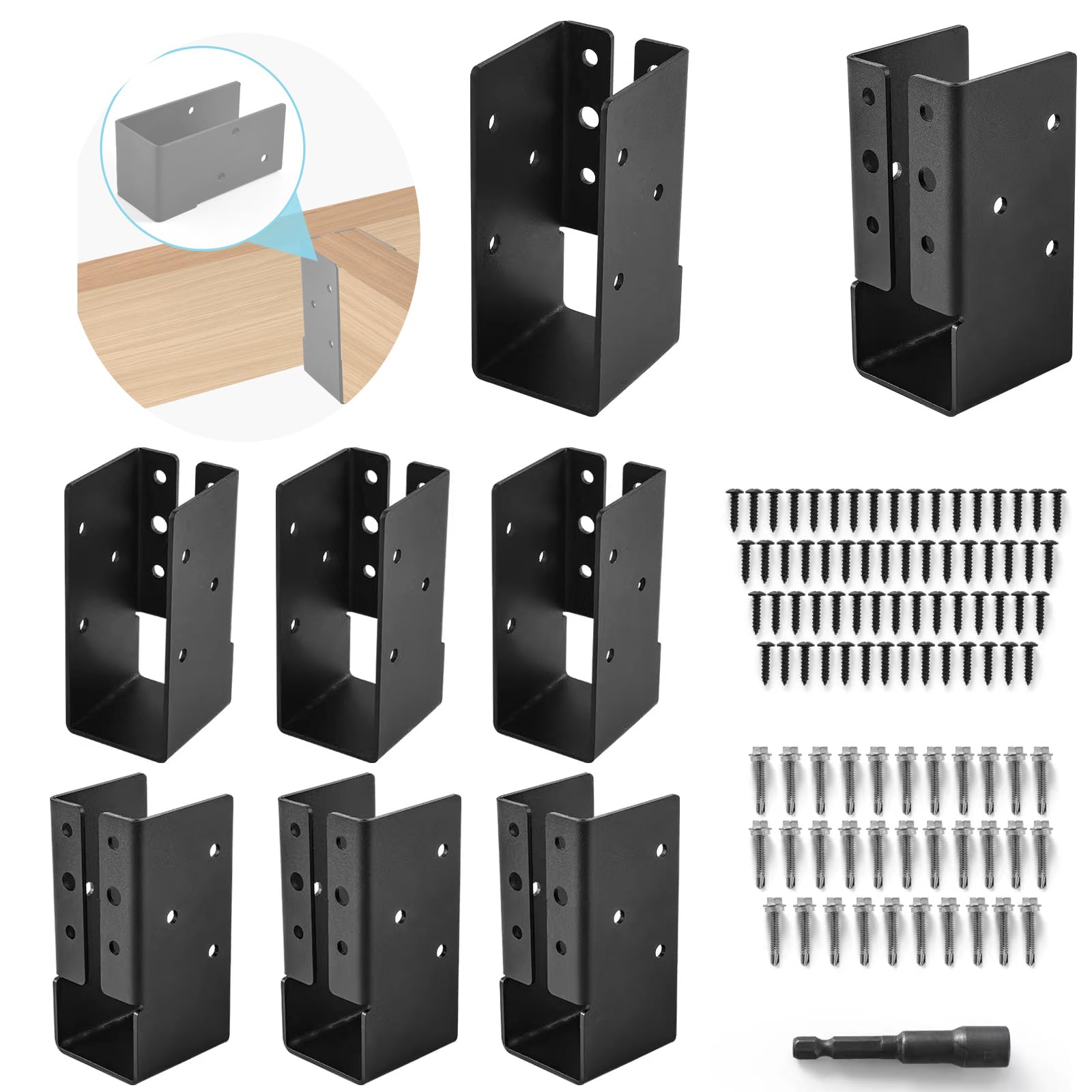 Snapklik.com : Concealed Joist Hangers, 8 Pcs Of 2"x4"Outdoor Concealed ...
