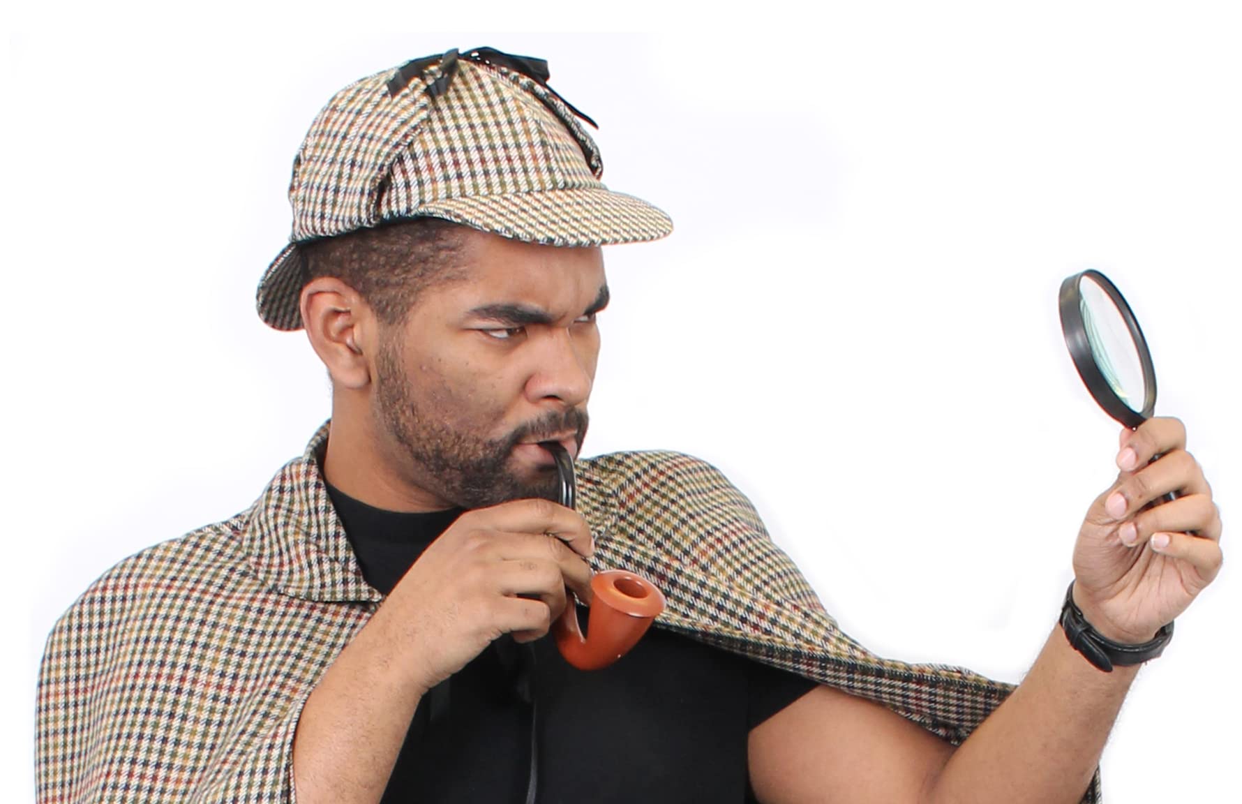 Victorian Detective Detective Costume Kit - Deerstalker Hat, Brown ...