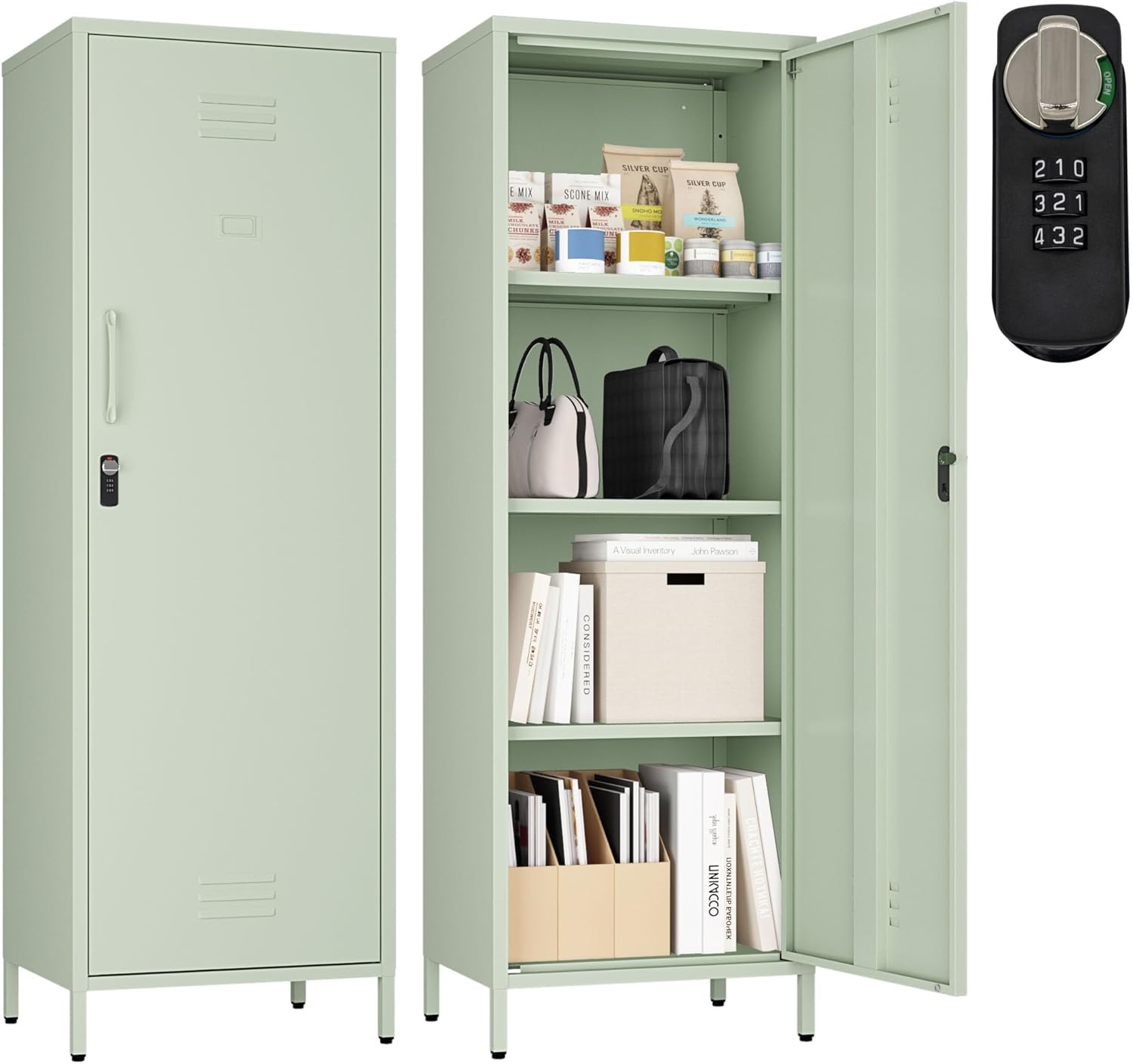 Amazon.com: teehoom Metal Storage Cabinet, Steel File Locker with 3 ...