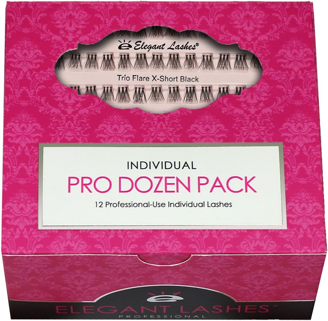 Amazon.com: Elegant Lashes Tapered Trio Flare Medium Black Individual ...