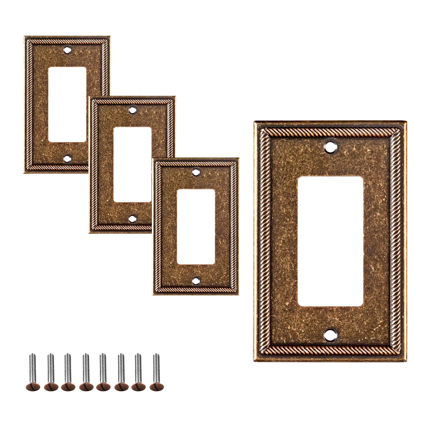 Pack of 4 Wall Plate Outlet Switch Covers by SleekLighting | Decorative ...