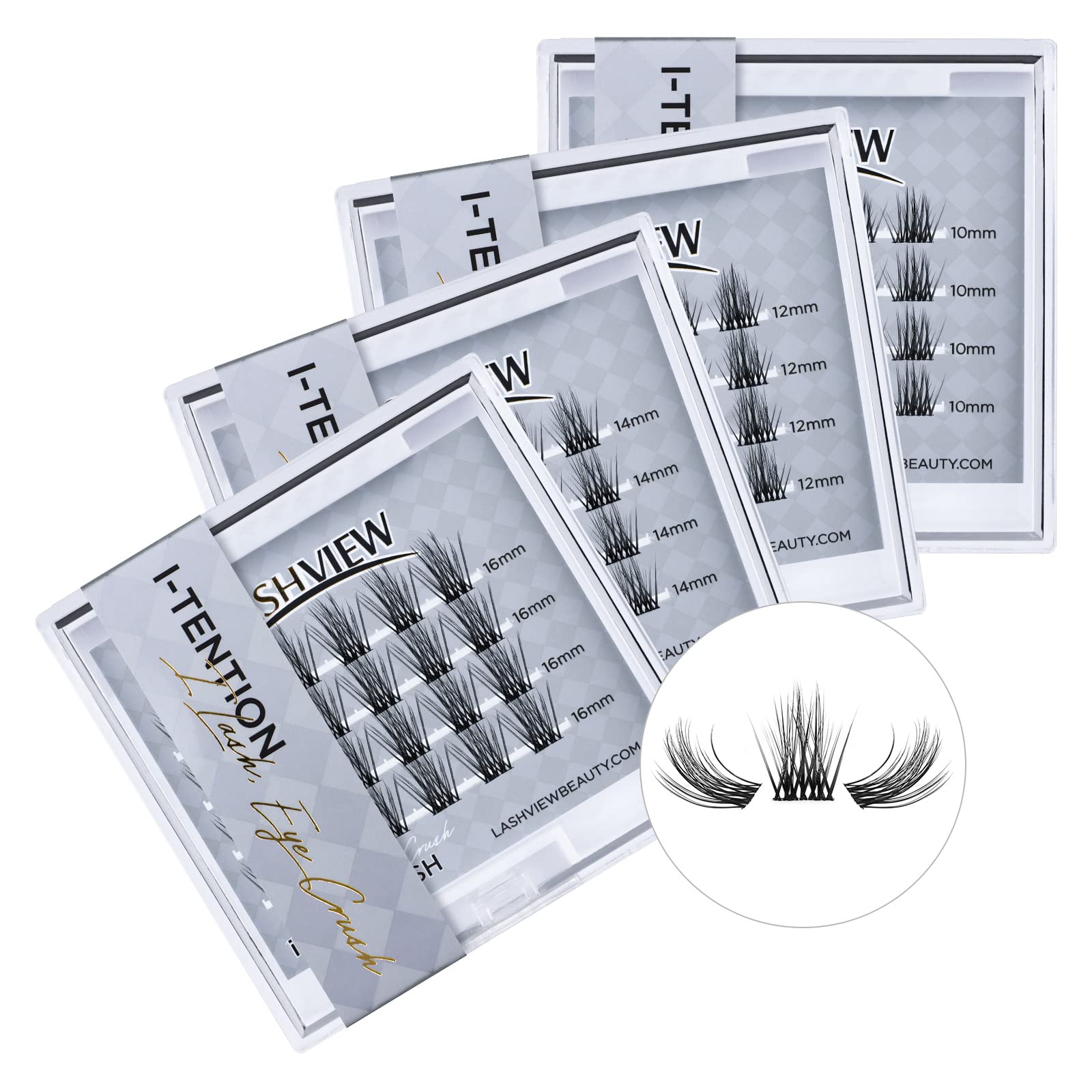 LASHVIEW Cluster Lashes,96 Pcs Lash Clusters DIY Eyelash Extension 3D ...
