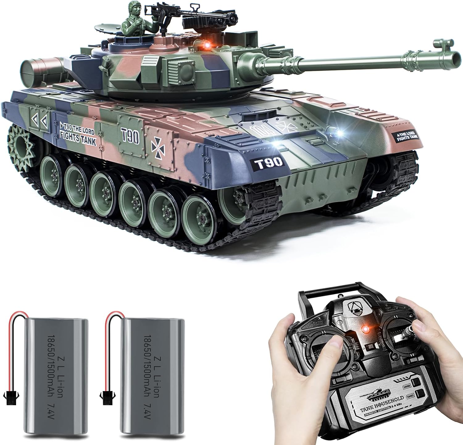Amazon.com: Supdex 1:18 RC Tank, 2.4Ghz RUS T-90 Remote Control Tank ...