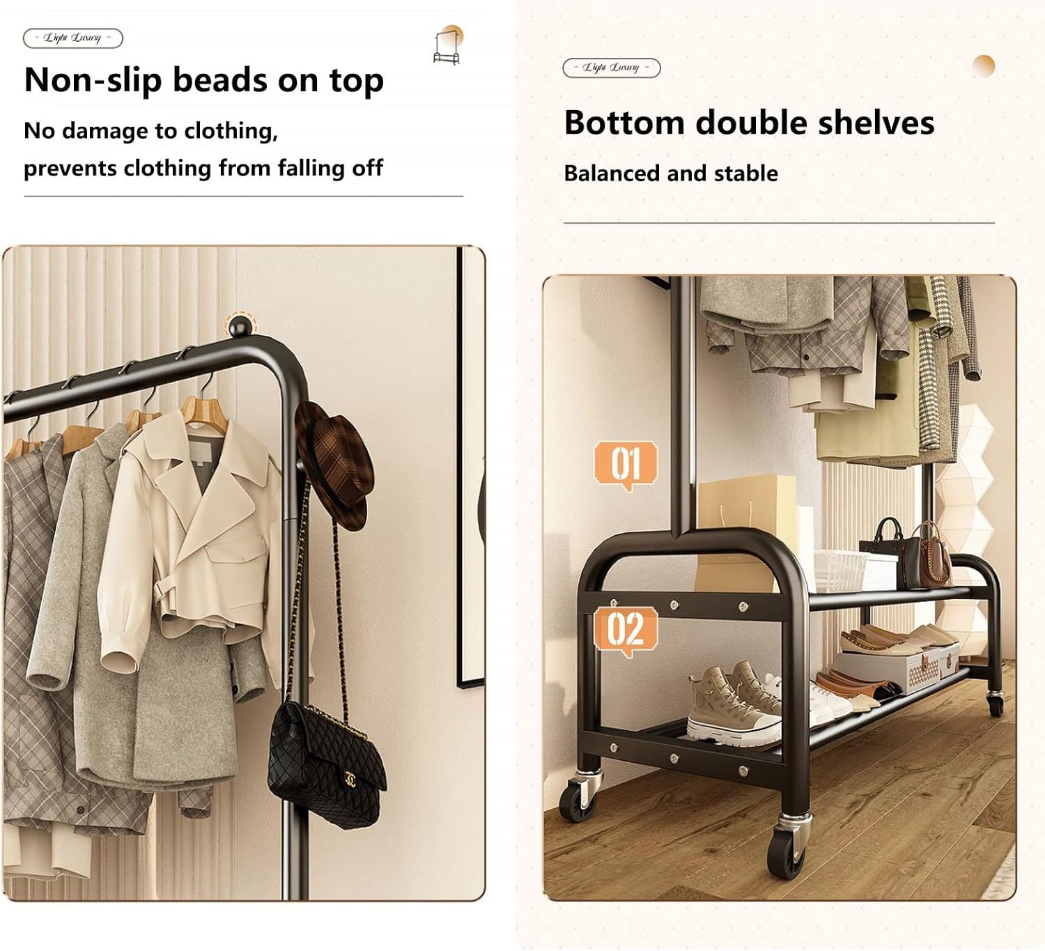 Single Tidy Rails Portable Garment Rack Heavy Duty Metal Clothes Hanger ...