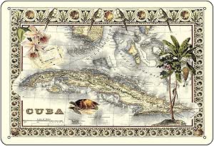Amazon.com: Tropical Map of Cuba Poster Home Wall Art Tin Signs Retro ...
