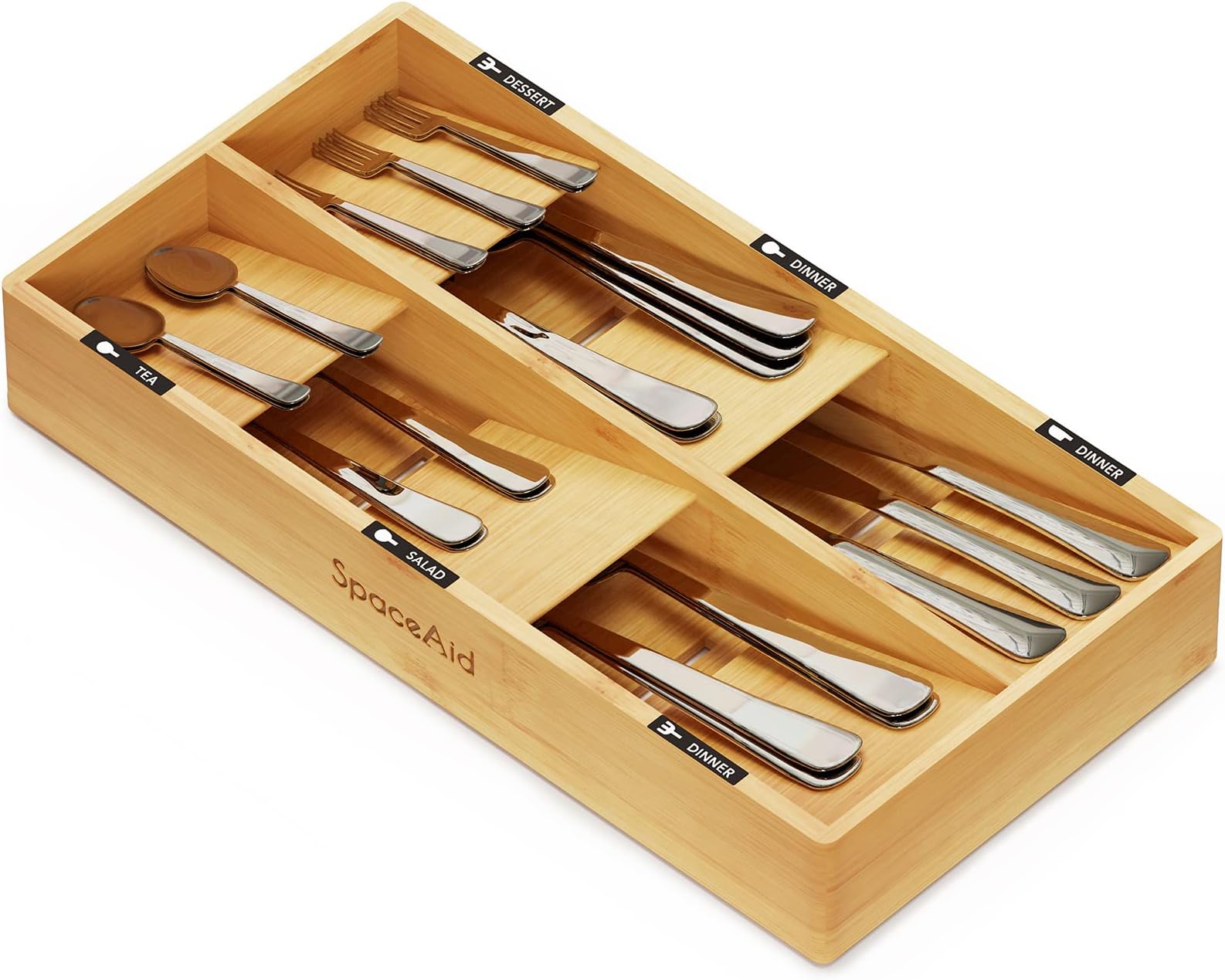 Amazon.com - Wencrfat Silverware Drawer Organizer with Removable Knife ...