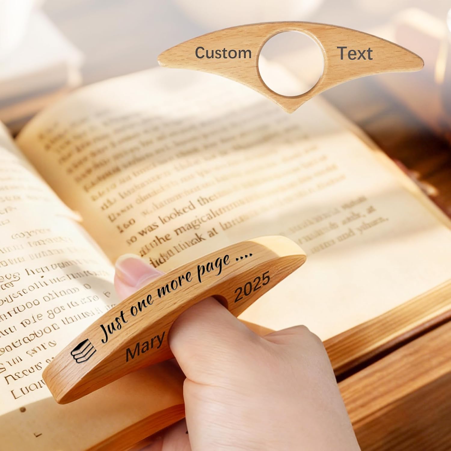 Amazon.com : QYH Personalized Page Holder with Text - Custom Wooden ...