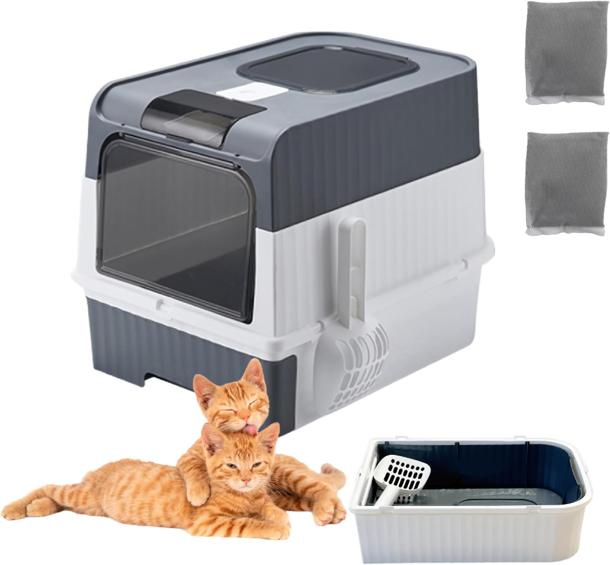 BREEZEE Arenero para Gato Caja Cerrada, Incluye Pala Recogedora y ...