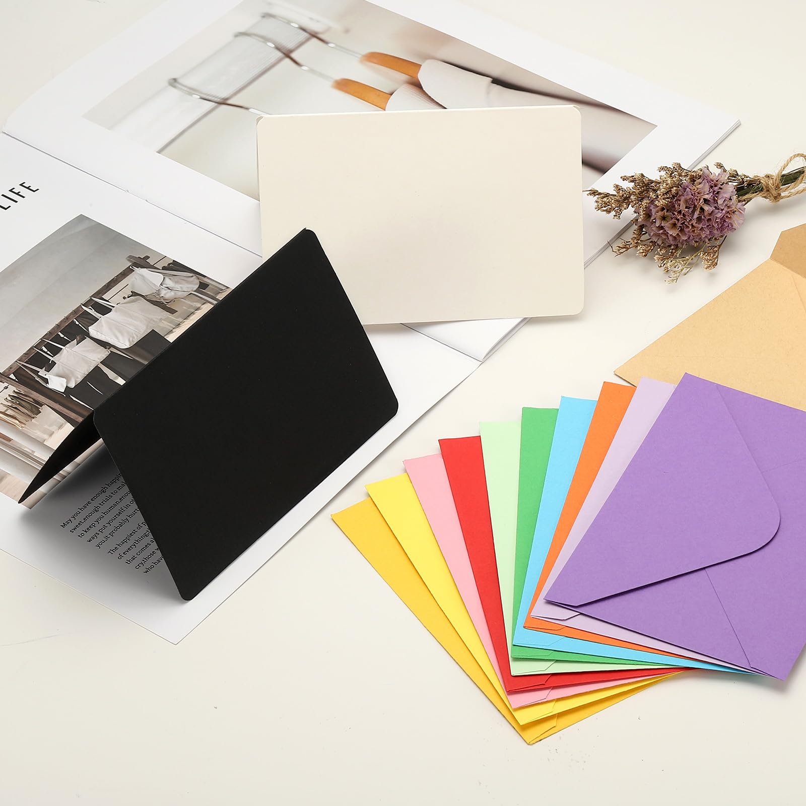 Blank Folded Note Cards With Envelopes