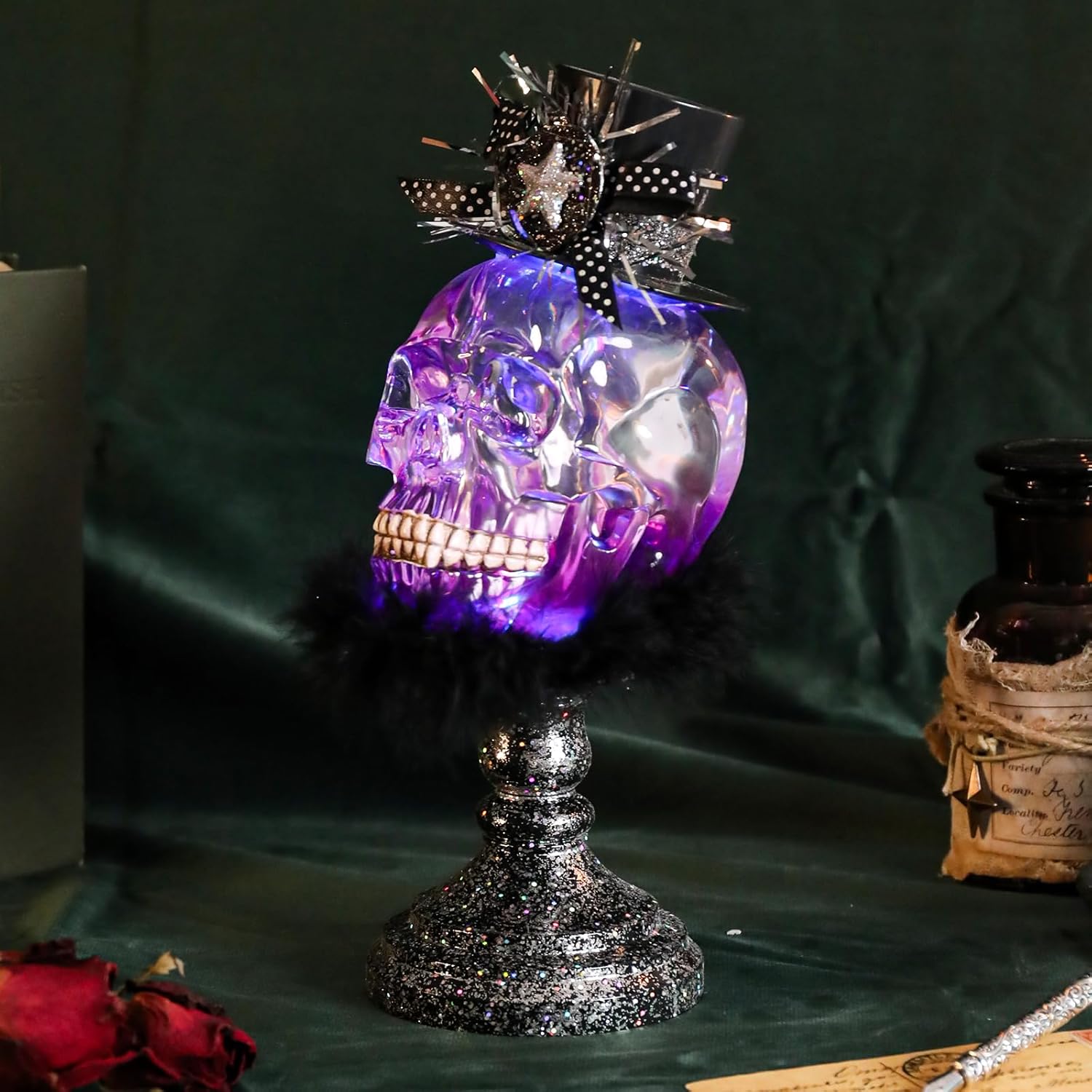 Amazon.com: DREAM GARDEN Skull Halloween Decorations, Acrylic Skull ...