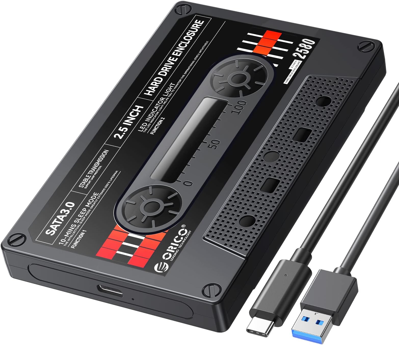 Amazon.com: ORICO 2.5 Hard Drive Enclosure USB C to SATA III for 2 ...