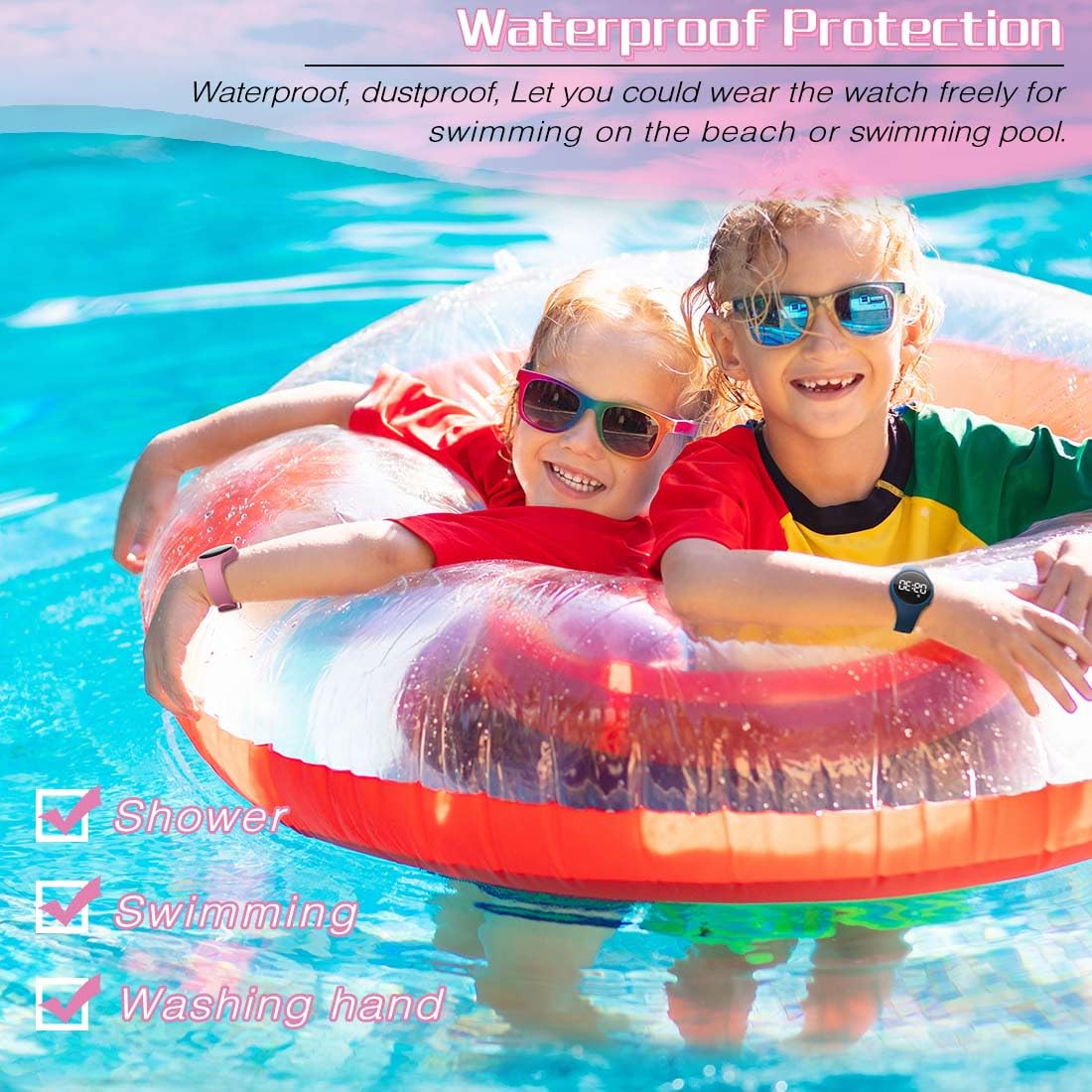 Kids Digital Watch Focwony LED Digital Waterproof Pedometer Watch, Non ...