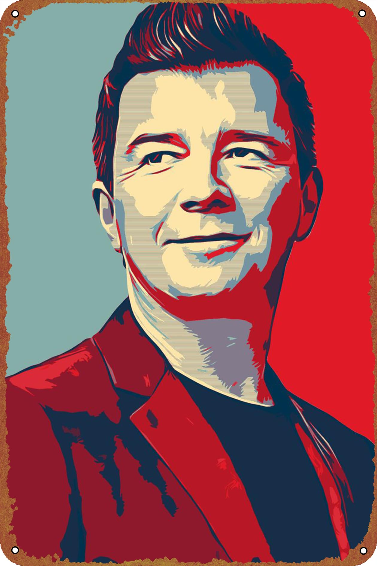Amazon.com : Rick Astley music poster Retro tin Sign Wall Art Decor ...