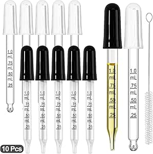 Amazon.com: Paoeyrb 10Pcs Eye Dropper with Durable Rubber Head, 1ml ...