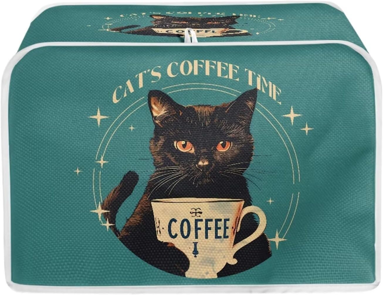 Amazon.com: Xoenoiee Cat Coffee Time Pattern Toasters Cover 4 Slice ...