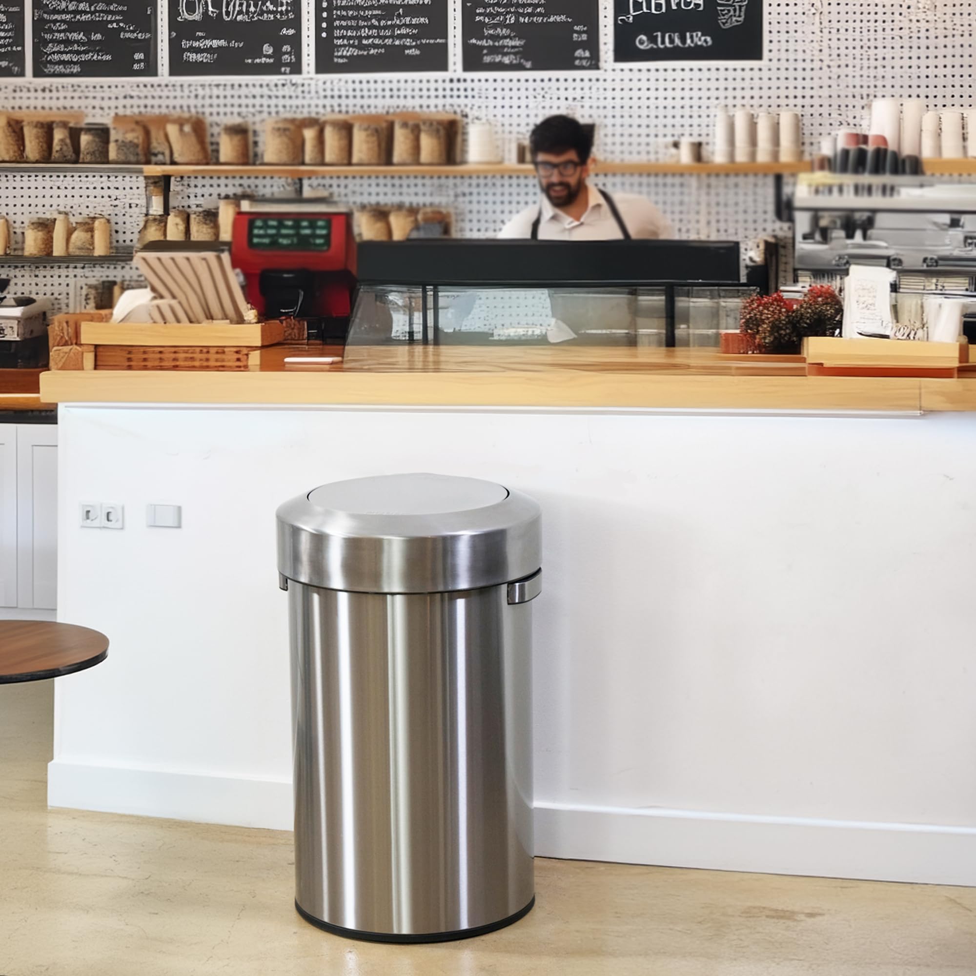 Snapklik.com : Titan 17 Gallon Swing Open Trash Can, Stainless Steel ...