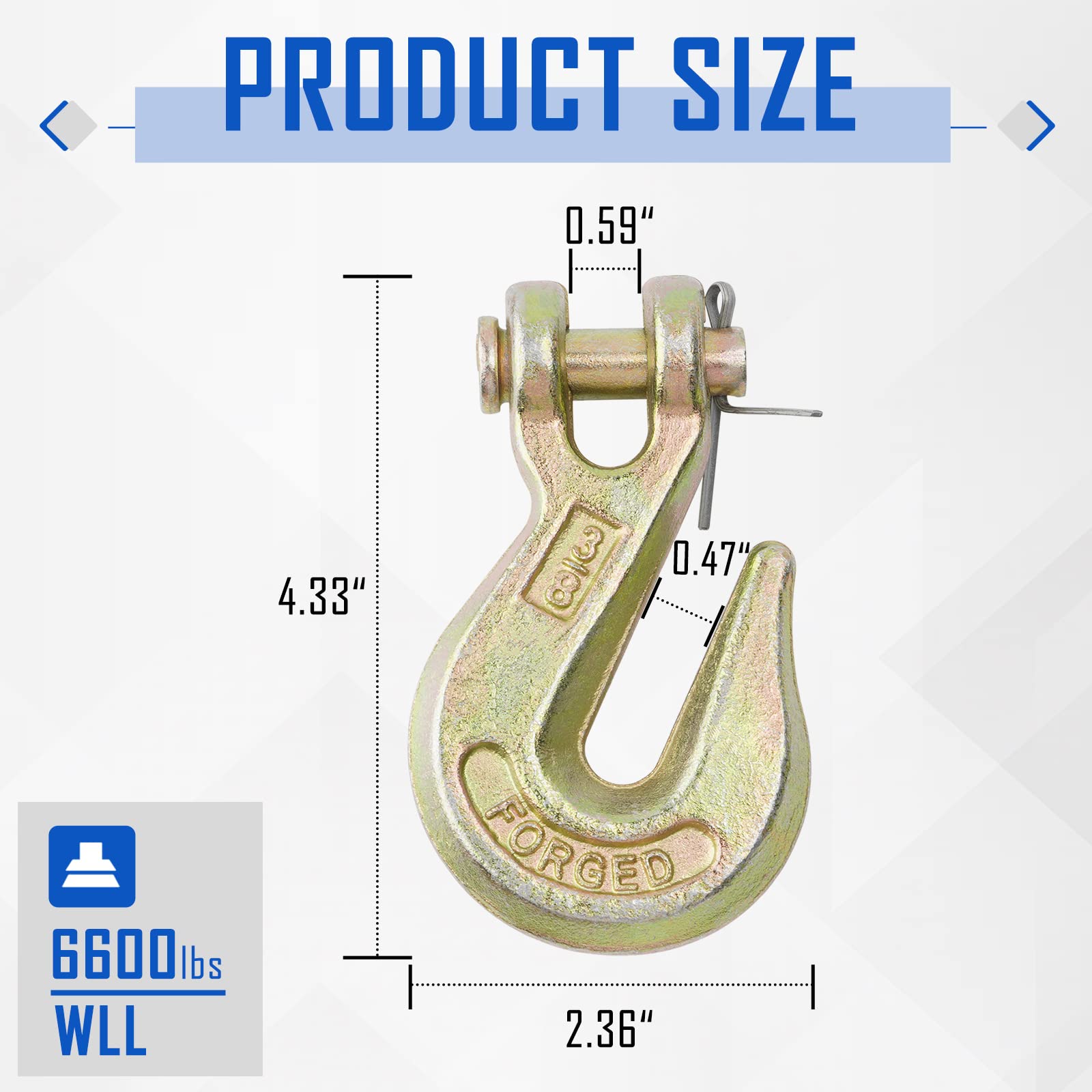 Snapklik.com : SPARKWHIZ 3/8" Clevis Grab Hooks, Tow Hook Grade 70 ...