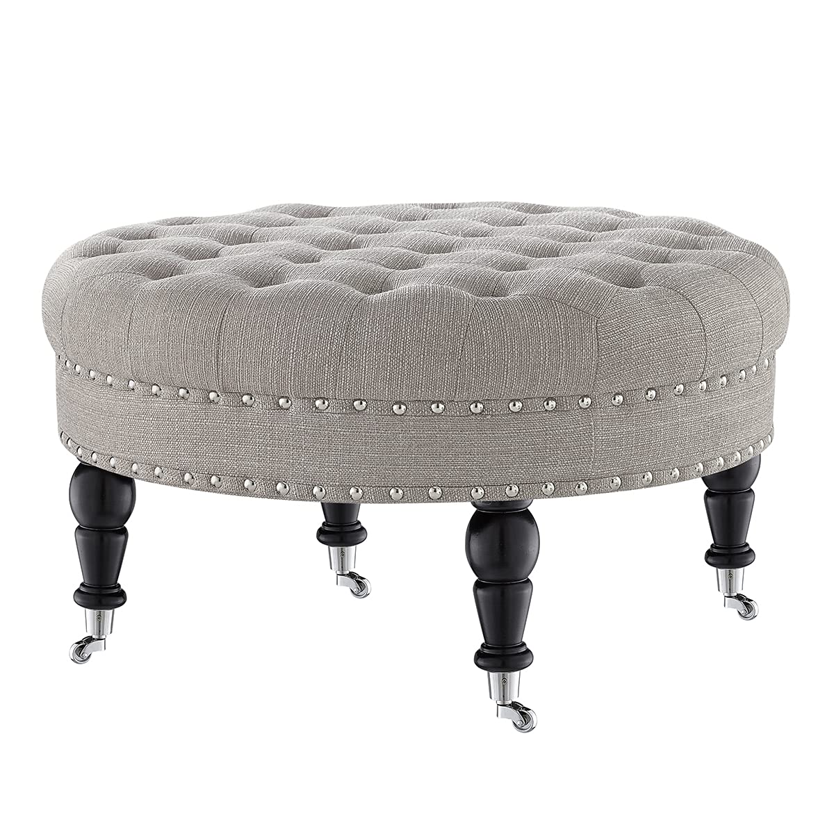 Round Ottomans With Casters Sophisticated Round Ottoman On Wheels