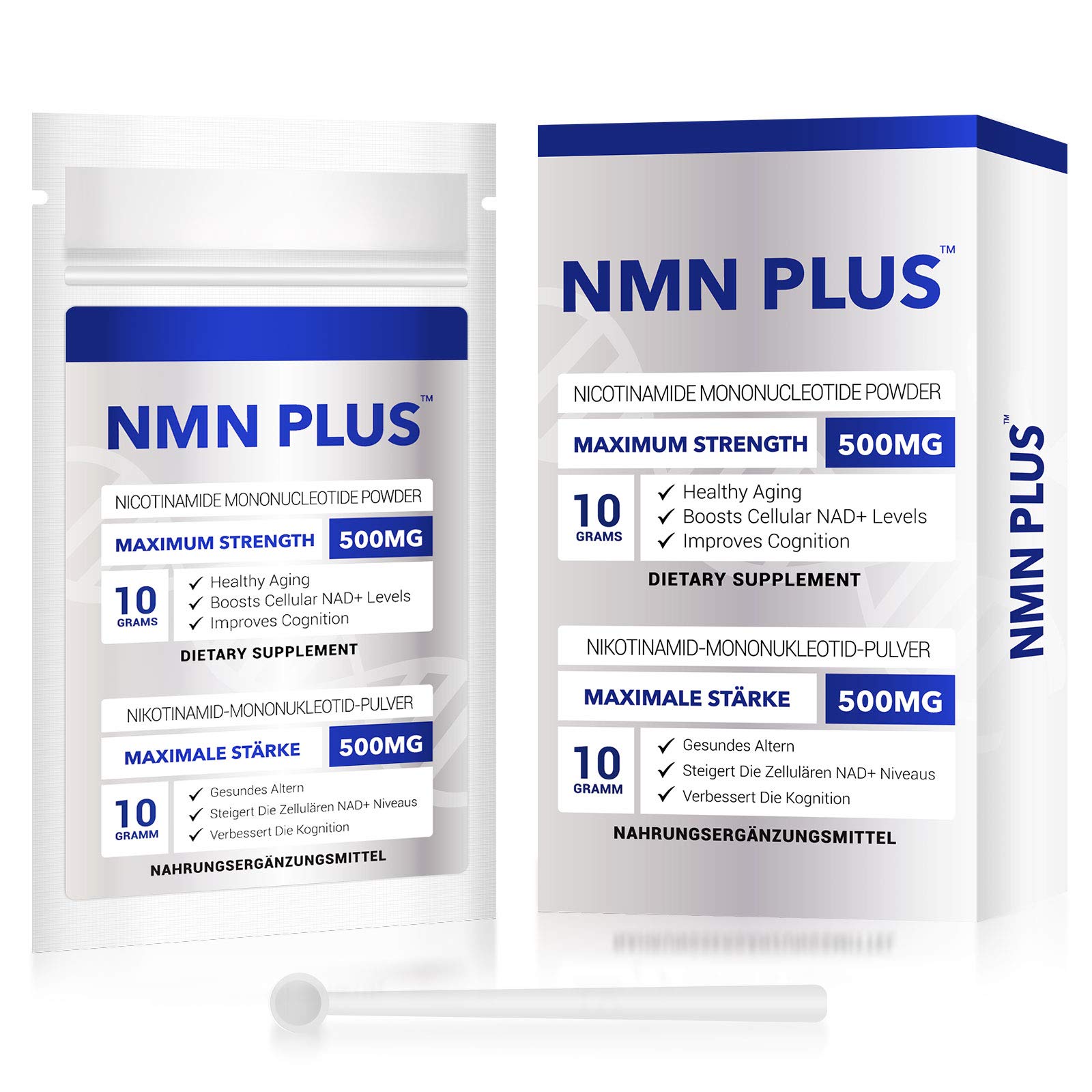 Buy NMN PLUS Ultra Pure NMN Powder 500mg, Sublingual NAD+ Nicotinamide Mononucleotide Supplement ...