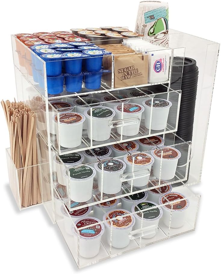 Amazon.com: OnDisplay Acrylic Break Room Coffee Station with Drawers ...